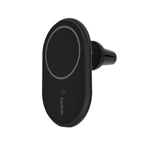 Belkin Magnetic Wireless Car Charger - MagSafe Compatible Car Mount Wireless Charger - Air Vent Mount With Included Power Supply for iPhone 14, iPhone 13 & iPhone 12 - Car Magnetic Phone Mount Charger