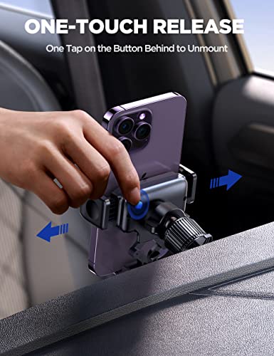 JOYROOM Mini Air Vent Phone Mount for Car, Hands Free Phone Holder with Telescopic Clamping & Folding Back, Car Mount for All iPhone Samsung & Other Smartphone