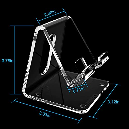 Crpich Acrylic Cell Phone Stand, Portable Phone Holder, Clear Phone Stand for Desk, Compatible with Phone 13 12 Pro Max Mini 11 Xr 8 Plus SE, Switch, Android Smartphone, Pad, Tablet, Desk Accessories