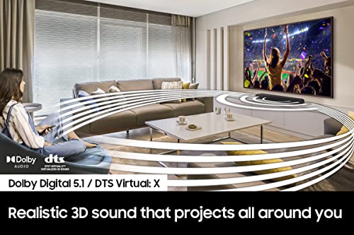 SAMSUNG HW-B650 3.1ch Soundbar w/Dolby 5.1 DTS Virtual:X, Bass Boosted, Built-in Center Speaker, Bluetooth Multi Connection, Voice Enhance & Night Mode, Subwoofer Included, 2022