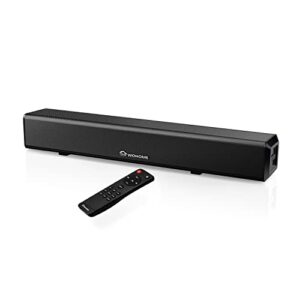 wohome small sound bars for tv, 50w 16-inch ultra slim mini surround soundbar speakers system with wireless bluetooth 5.0 optical aux usb connection, 5eqs, for 4k & hd tvs, model s66 (16inch)