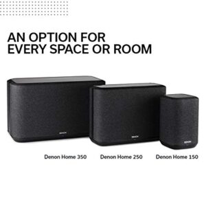 Denon Home 250 Wireless Speaker, HEOS and Alexa Built-in, AirPlay 2, and Bluetooth, Compact Design, Black