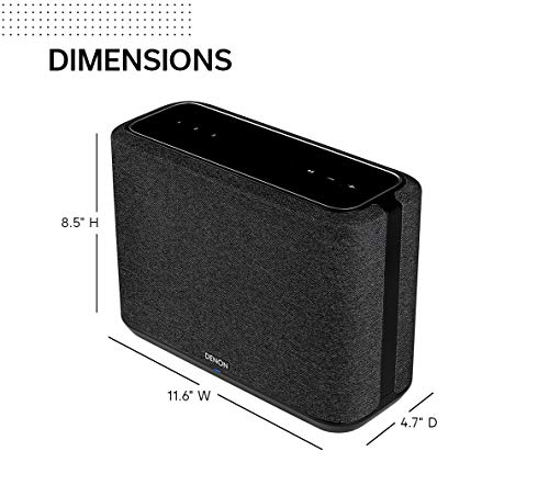 Denon Home 250 Wireless Speaker, HEOS and Alexa Built-in, AirPlay 2, and Bluetooth, Compact Design, Black