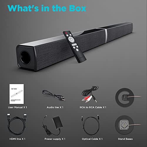 MZEIBO Sound Bar, Sound Bars for TV Split Soundbar Wired and Wireless Home Theater Audio 50W 2.0 Channel Bluetooth Sound Bars Surround Sound System for TV with HDMI/Optical/RCA Cable