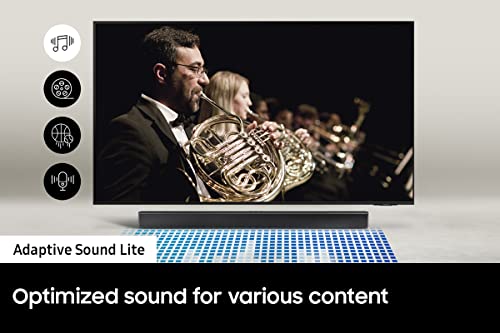 SAMSUNG HW-B550/ZA 2.1ch Soundbar w/Dolby Audio, DTS Virtual:X, Bass Boosted, Subwoofer Included, Adaptive Sound Lite, Bluetooth Multi Device Connection, Wireless Surround Sound Compatible, 2022