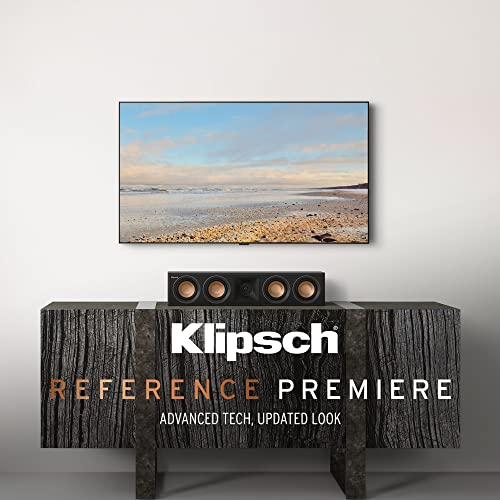 Klipsch Reference Premiere RP-404C II Center Channel Speaker with Shallow-Depth Sealed Design and 4” Cerametallic Woofer for Crystal-Clear Home Theater Dialogue in Ebony