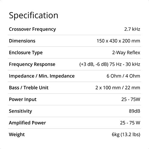 Q Acoustics 3090Ci Center Speaker Arctic White - 2-Way Reflex Enclosure Type, 2 x 4 Mid/Bass Driver, 1 x 0.9 Tweeter - Active Speakers/HiFi Speakers for Home Theater Sound System