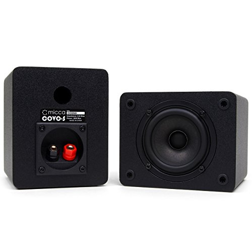 Micca COVO-S Compact 2-Way Passive Bookshelf Speakers for Desktop Stereo or Home Theater Surround Sound, 3-Inch Woofer with Concentric Tweeter, Wall Mountable, Pair, Black