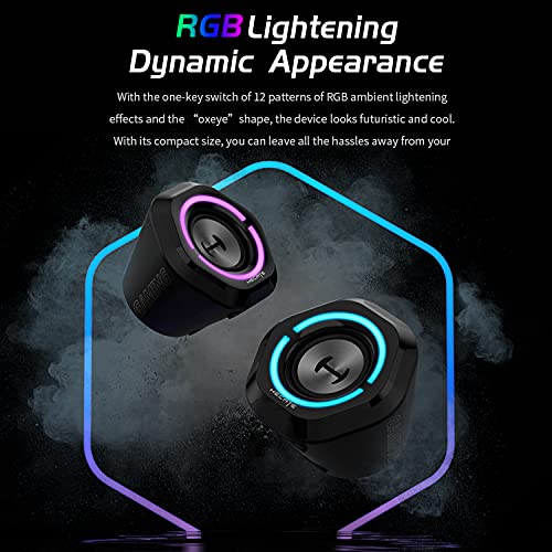 Edifier G1000 USB Computer Speakers,USB-Powered Bluetooth 5.3 PC Gaming Speakers for Desktop Computer Laptop and Mobile Phone USB 3.5mm Aux Bluetooth Input RGB Lights Black