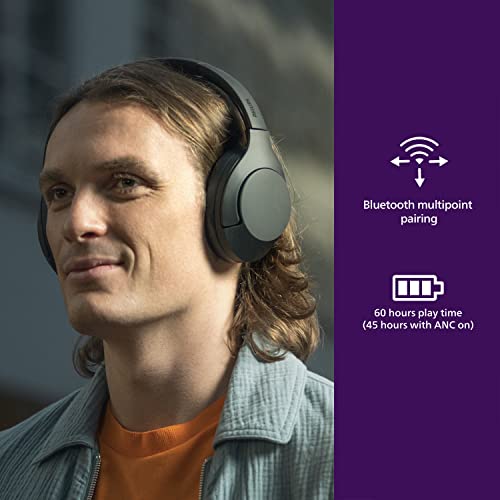 Philips H8506 Over-Ear Wireless Headphones with Noise Canceling Pro (ANC) and Multipoint Bluetooth Connection, 60 Hours Playtime, (TAH8506BK/00)