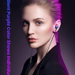 iMangoo for Apple Headphones Magnetic HiFi Stereo Bass Wired Earbuds MFi Certified Headset Lightning Earphones with Microphone Volume Control for iPhone 14 Plus 13 Pro Max 12 Mini 11 10 XS XR Purple