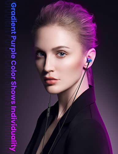 iMangoo for Apple Headphones Magnetic HiFi Stereo Bass Wired Earbuds MFi Certified Headset Lightning Earphones with Microphone Volume Control for iPhone 14 Plus 13 Pro Max 12 Mini 11 10 XS XR Purple