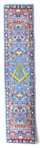 square & compass blue masonic bookmark – [7” x 2”]