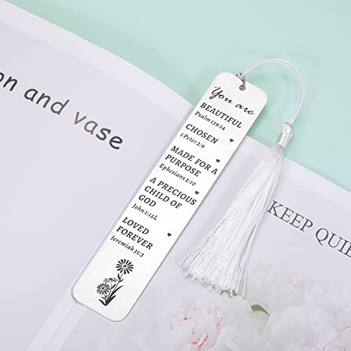 Inspirational Christian Gifts for women Bible Verse Bookmark with Tassel Book Lover Gifts for Women Birthday Christmas Bookmarks Gifts for Friends Girl Sister Female Bookworms Book Club Religious Gift