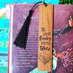 Funny Book Quote Wood Book Markers for Women Inspirational, Motivational Bookmarks for Teachers Students School Home Office Supplies, Book Lover Girl Sister Friends Female Gifts