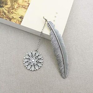 Luminous Bookmarks for Book Lovers 3D Feather Metal Feather Book Marks for Women Glow in The Dark Bookmarks (Elephant)