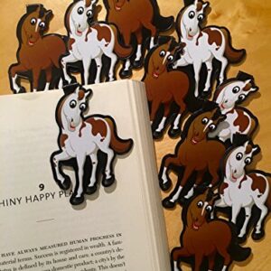 Horse Bookmarks - (Set of 20 Book Markers) Bulk Animal Bookmarks for Students, Kids, Teens, Girls & Boys. Ideal for Reading incentives, Birthday Favors, Reading Awards and Classroom Prizes!