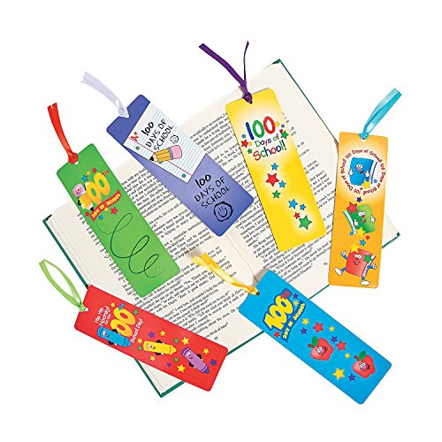 Fun Express 100Th Day Laminated Bookmarks - 48 Pieces - Educational and Learning Activities for Kids