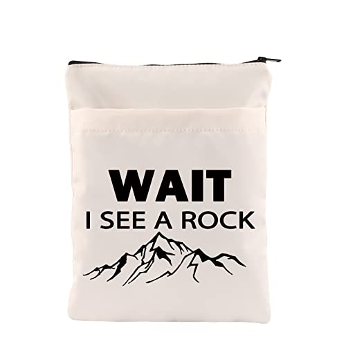 Geology Book Sleeve with Zipper Wait I See A Rock Book Covers Rock Collector Geology Teacher Gift (See A Rock)