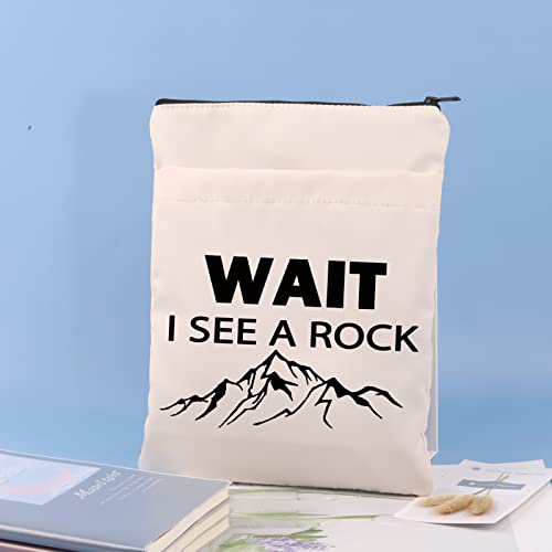 Geology Book Sleeve with Zipper Wait I See A Rock Book Covers Rock Collector Geology Teacher Gift (See A Rock)