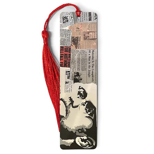 Bookmarks Ruler Metal Malcolm Bookography X Measure Collage Tassels Bookworm for Reading Bookmark Christmas Ornament Bibliophile Book Gift Markers