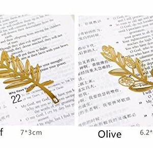 Fascola Pack of 8 Cute Cartoon Art Golden Feather Bookmarks Metal Book Mark for Reading Stationery Office School Supplies