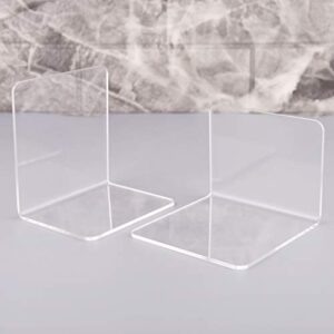 2Pcs Clear Acrylic Bookends L-Shaped Desk Organizer Desktop Book Holder School Stationery Office Accessories