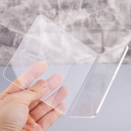 2Pcs Clear Acrylic Bookends L-Shaped Desk Organizer Desktop Book Holder School Stationery Office Accessories