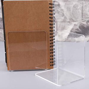 2Pcs Clear Acrylic Bookends L-Shaped Desk Organizer Desktop Book Holder School Stationery Office Accessories