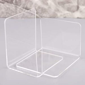 2Pcs Clear Acrylic Bookends L-Shaped Desk Organizer Desktop Book Holder School Stationery Office Accessories