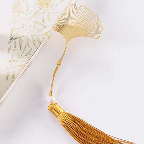 3 Pieces Handmade Bookmark Cute Leaf Vein Bookmarks Metal Leaf Tassel Bookmarks Gift for Kids Adults Bookworms