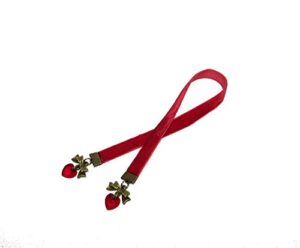 retrogem vintage antique bronze bookmark 10 inches red velvet ribbon bookmark with swarovski elements crystal heart (red heart)