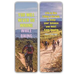 Creanoso Biking Hobby Quote Sayings Bookmarks (30-Pack) – Stocking Stuffers Gift for Cyclists, Men, Women, Adults – Cool Bookmarker Gift Tokens Collection Set – Page Clip – Employee Rewards