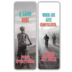 Creanoso Biking Hobby Quote Sayings Bookmarks (30-Pack) – Stocking Stuffers Gift for Cyclists, Men, Women, Adults – Cool Bookmarker Gift Tokens Collection Set – Page Clip – Employee Rewards