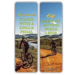 Creanoso Biking Hobby Quote Sayings Bookmarks (30-Pack) – Stocking Stuffers Gift for Cyclists, Men, Women, Adults – Cool Bookmarker Gift Tokens Collection Set – Page Clip – Employee Rewards