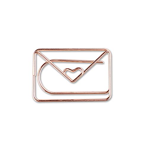 seOSTO 100 Pcs Envelope Paper Clips, Cute Bookmark Marker Clips, Rose Gold Paper Clips for Office School Home