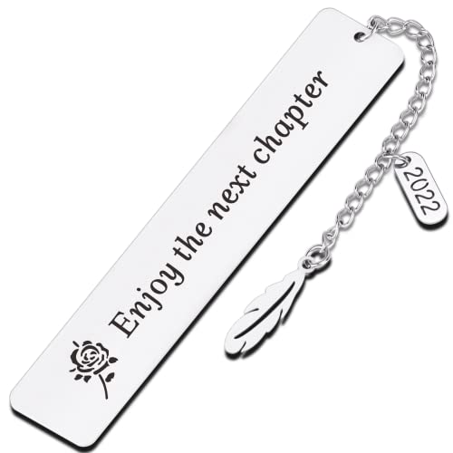 Enjoy Your Next Chapter Bookmark 2022, Retirement Gifts for Women, Book Lover, Coworker Leaving Gifts, Come with Gift Box and Best Wishes Card