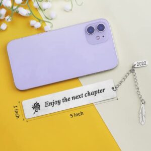 Enjoy Your Next Chapter Bookmark 2022, Retirement Gifts for Women, Book Lover, Coworker Leaving Gifts, Come with Gift Box and Best Wishes Card