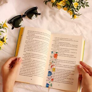 Bookmarks for Women Flower Bookmark Cute Floral Bookmarks Transparent Acrylic Bookmarks with Tassels for Women Teacher Kids Book Lovers (6 PCS)