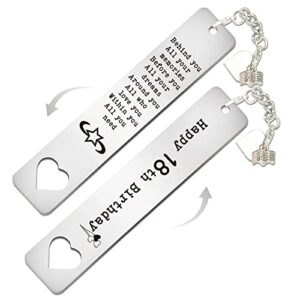 18th birthday inspirational bookmarks, birthday gift for women, book lover, bookworm, graduation, teens, kid, daughter, son, teacher, book accessories, reading gifts, book gifts-wb50