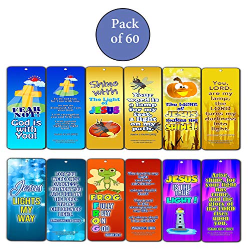 Shine for Jesus Bookmarks (60-Pack) - Perfect Gift Away for Sunday Schools