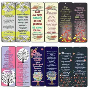 floral theme memory bible verses bookmarks (30-pack)