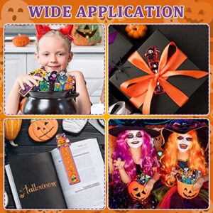 Whaline 80Pcs Halloween Bookmark Ruler Witch Ghost Vampire Skeleton Pumpkin Gnome Ruler Marker Cartoon Stationary with Halloween Themed Prints for Classroom Reward Prize Party Favors (10 Design)