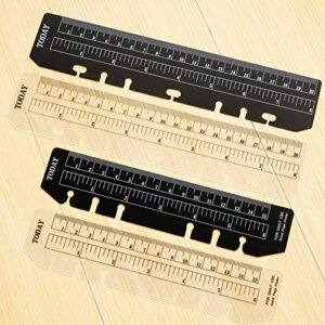 4Pcs Plastic Bookmark Rulers A5 A6 Page Marker Page Finder Ruler Loose Leaf Ruler Measuring Ruler for 6 Hole A5 A6 Binder Notebook, Clear and Black