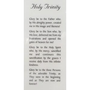 The Holy Trinity Bookmark with Medal and Prayer on Back, Catholic Saints Religious Bookmarks for Journals, Books, and Bibles, Glory of The Father, Son, and Holy Spirit, 7 3/8 Inches