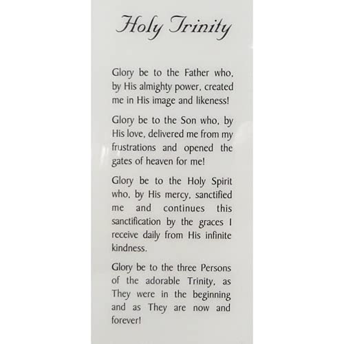 The Holy Trinity Bookmark with Medal and Prayer on Back, Catholic Saints Religious Bookmarks for Journals, Books, and Bibles, Glory of The Father, Son, and Holy Spirit, 7 3/8 Inches