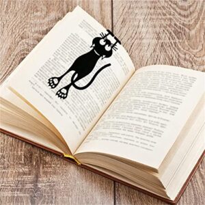 SUNYOVIME Cutout Black Kitten Bookmark, Reusable Plastic Bookmark, Black Cat Hanging Bookmark Durability and Convenience, for Book Lovers (6PCS)