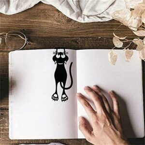 SUNYOVIME Cutout Black Kitten Bookmark, Reusable Plastic Bookmark, Black Cat Hanging Bookmark Durability and Convenience, for Book Lovers (6PCS)