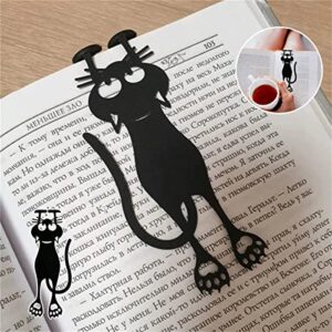 SUNYOVIME Cutout Black Kitten Bookmark, Reusable Plastic Bookmark, Black Cat Hanging Bookmark Durability and Convenience, for Book Lovers (6PCS)