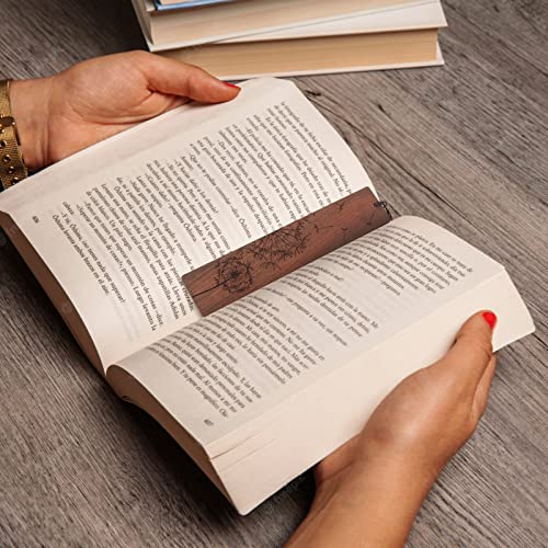 CAIRAC Dandelion Natural Wood Bookmarks Gift Box Set, Wood Bookmark for Men Women Book Lovers, Ideal Gift for Birthday Present, Teachers, Students